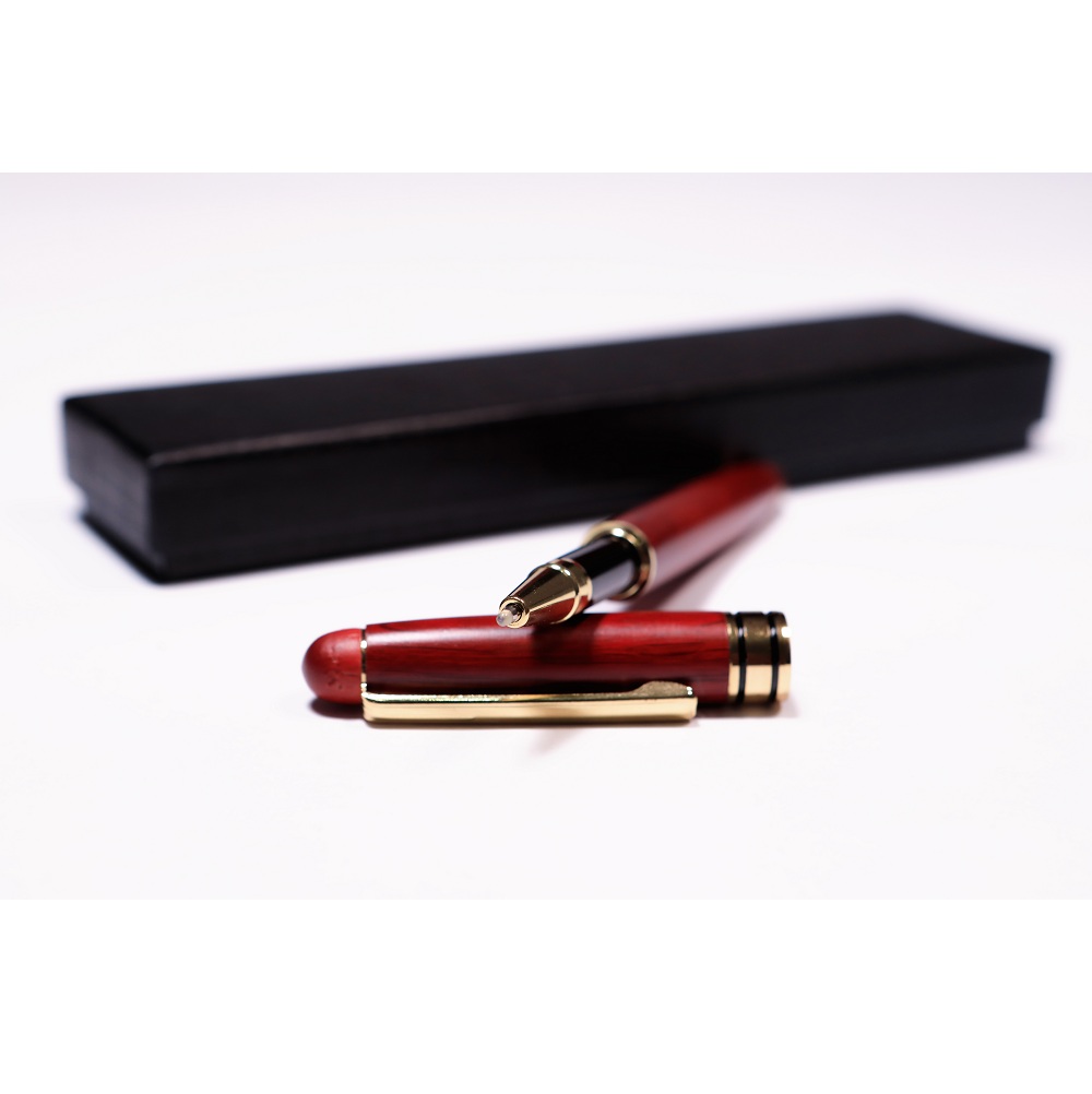 stylo en bois avec parure - cadeau personnalisé au Maroc | Lepublicitaire